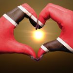 Heart and love gesture by hands colored in trinidad tobago flag - A ...